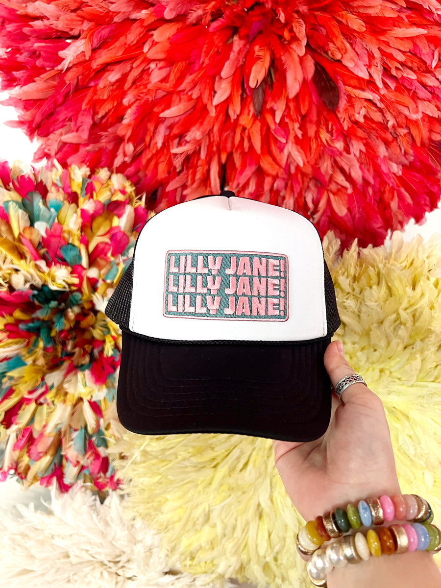 Lilly Jane! Trucker Hat- Black/White
